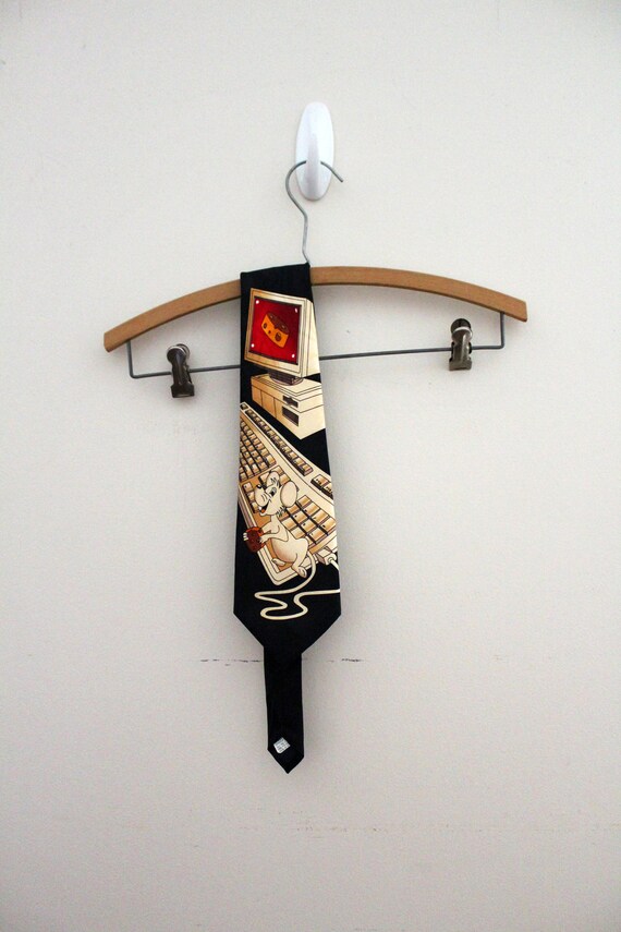 vintage 90s Computer Geek Mouse Retro PC IT Tech Head… - Gem