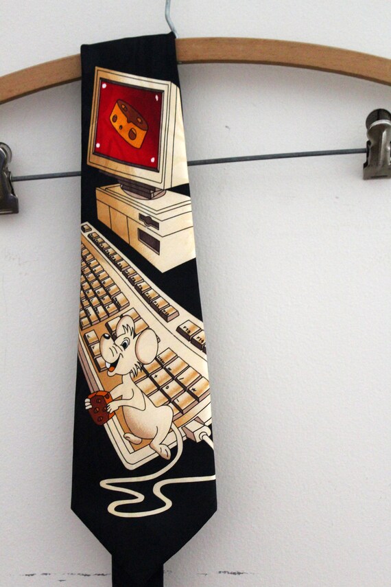 vintage 90s Computer Geek Mouse Retro PC IT Tech Head… - Gem