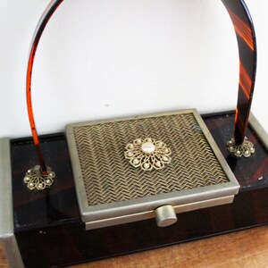 Vintage 60's Tyrolean Striped Floral Faux Pearl Decorated Unusual ...