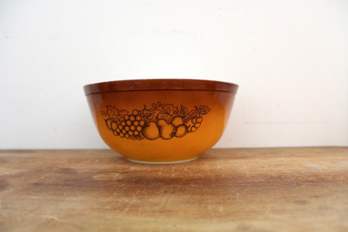 Vintage 70s Pyrex Old Orchard Pattern 2.5 Qt Mixing Bowl Fall | Etsy