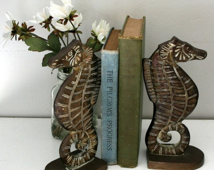 Under the Sea Vintage Sea Horse Bookends - Etsy