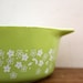 Vintage 1960s Pyrex Lime Green Crazy Daisy Spring Blossom 472 B ...