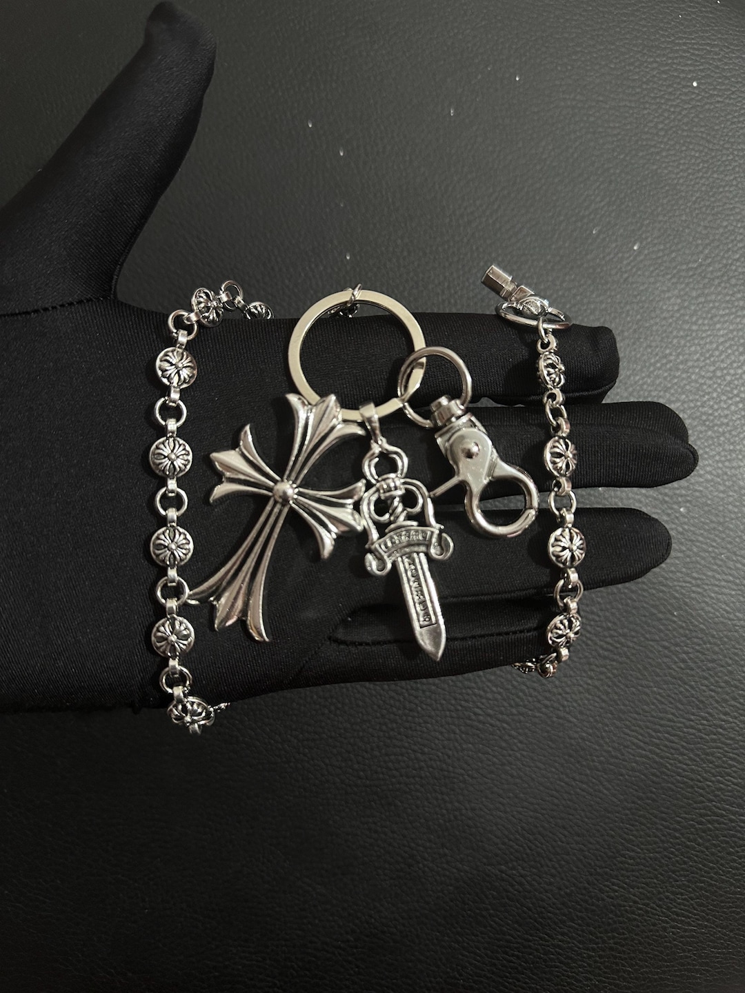 Chrome Hearts Wallet Chain 925 Sterling Silver Cross Wallet Chain ...