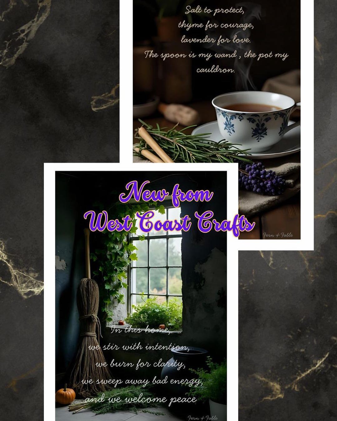 Cottage Witch Wall Art Printable | Set of 2 Witchy Kitchen Blessing ...