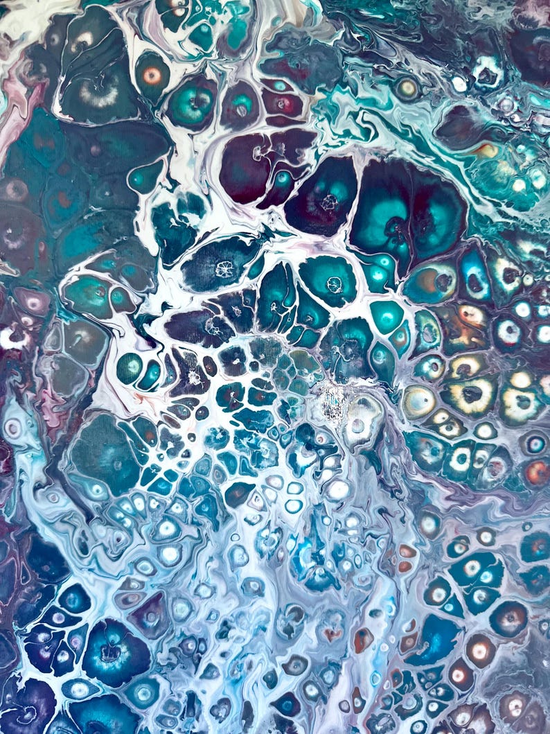 Cells Rising - Original Acrylic Fluid Art on Gallery Wrapped Canvas by ...