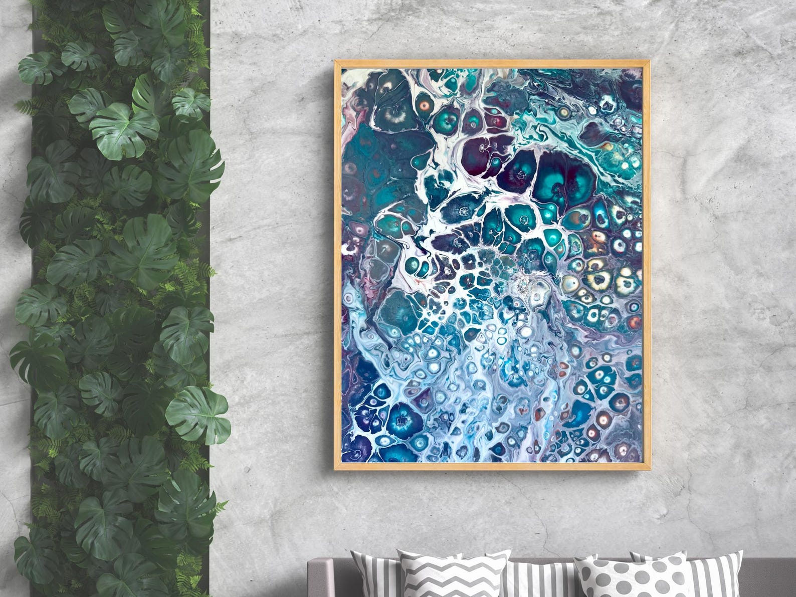 Cells Rising - Original Acrylic Fluid Art on Gallery Wrapped Canvas by ...