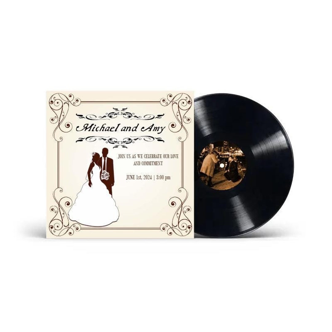 100 Qty 7 Inch Vinyl Wedding Invitation With A Message From the Bride ...