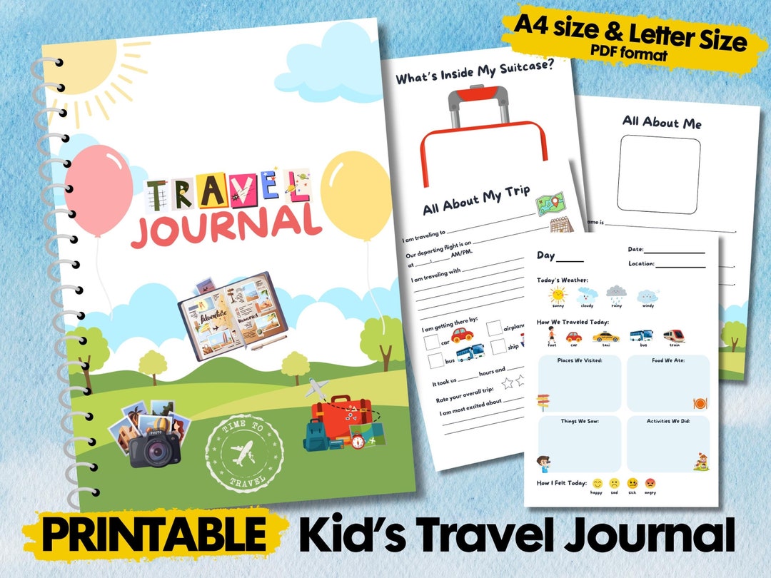 Kids Travel Journal / Digital Printable / Travel Activities / Children ...