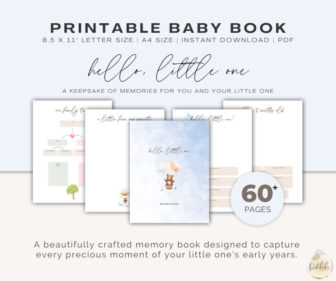 Printable Baby Boy Memory Book / Digital Keepsake Journal / Newborn to ...