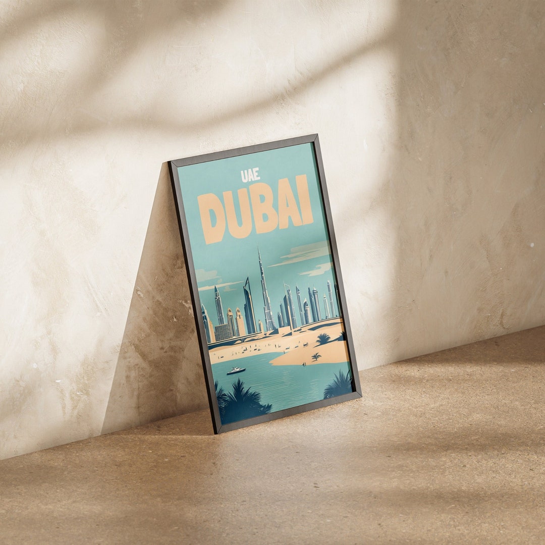 Dubai City Travel Print, Burj Khalifa Print, Wedding Gift, Dubai Marina ...