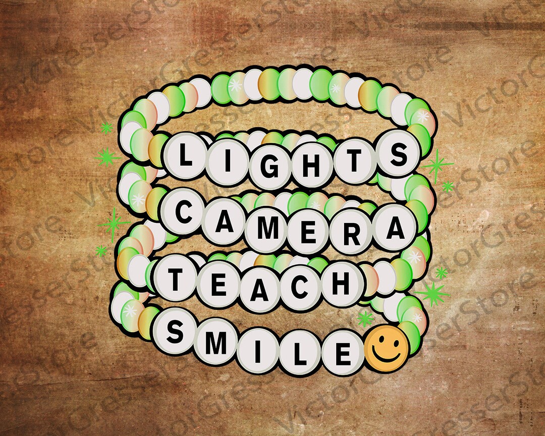 Lights Camera Teach Smile Png, Teacher Groovy Png, Back to School Tee ...