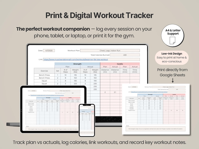 Weight Loss Tracker Google Sheets Calorie Tracker Digital Weightloss ...