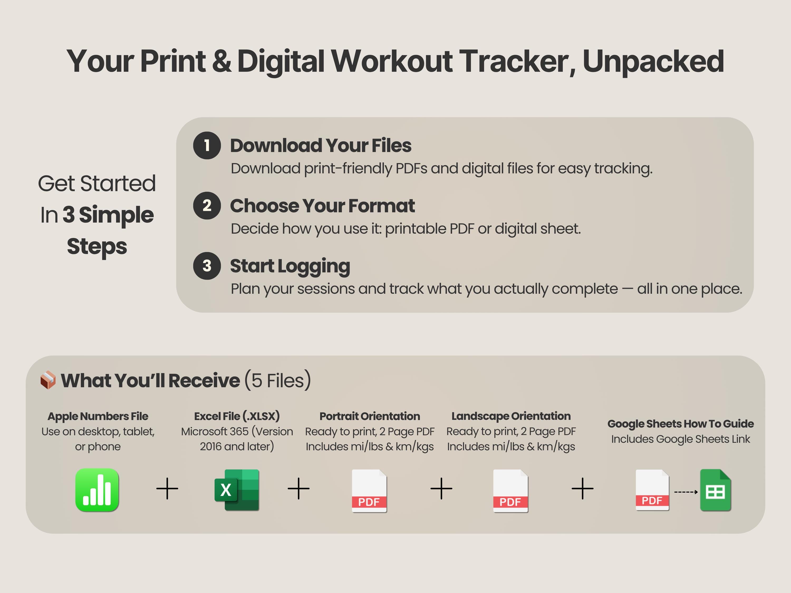 Gym Log Printable Workout Tracker Google Sheets Exercise Planner ...