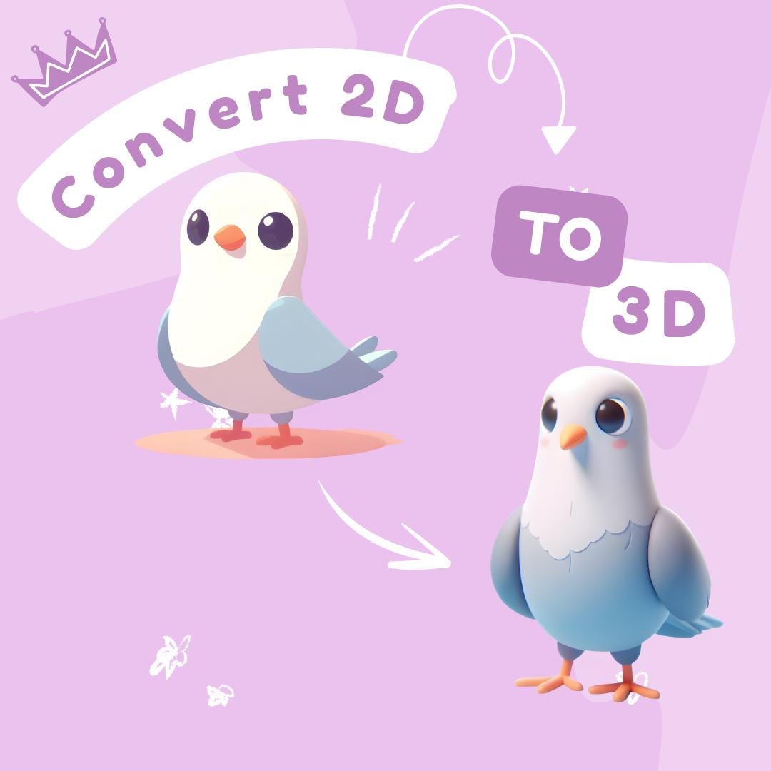 Convert 2D to 3D 3D Model Commission 3D Design Service Custom DIGITAL 3D Model From Your 2D ...