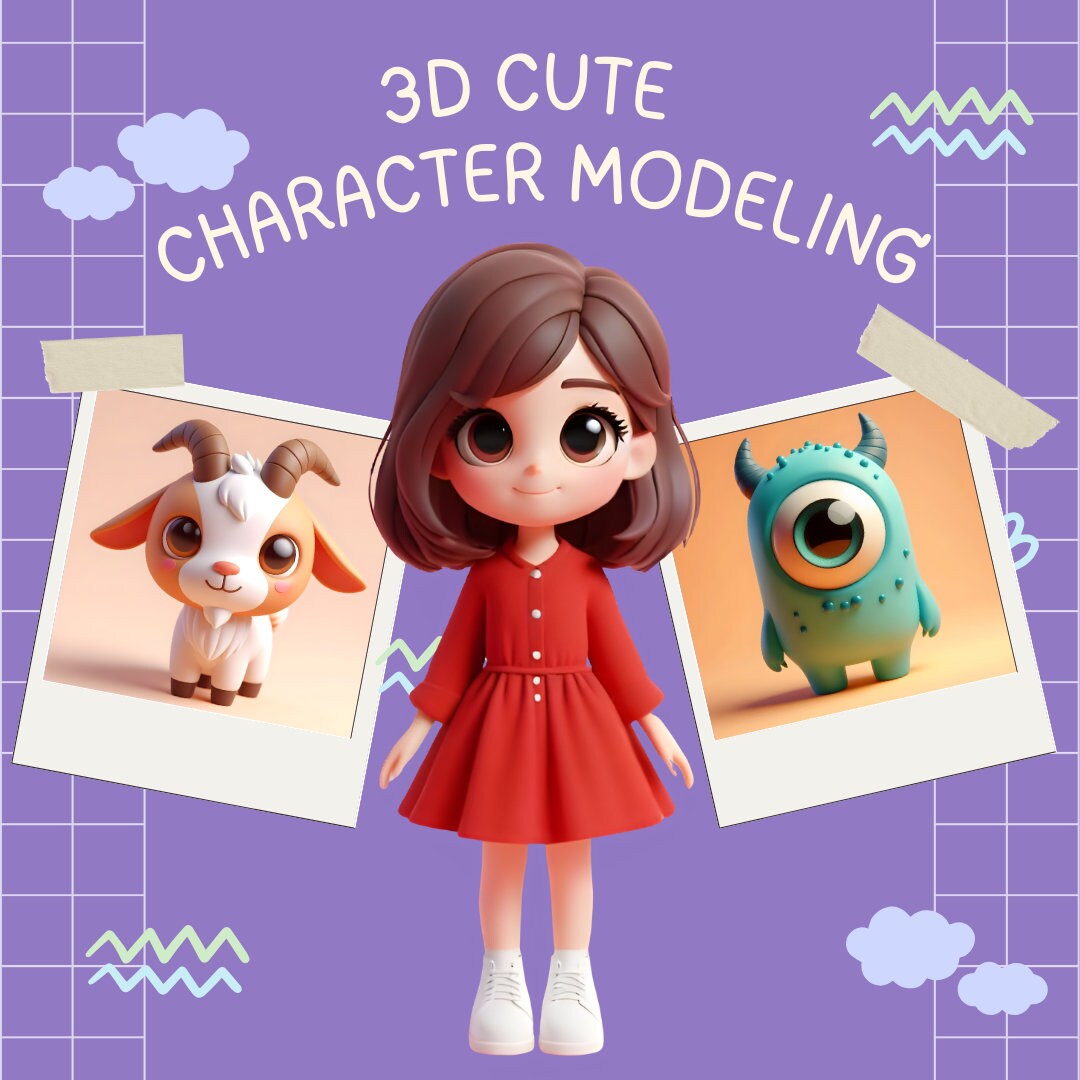 3D Character Custom Modeling High Quality 3D Character Animal 3D Cute ...