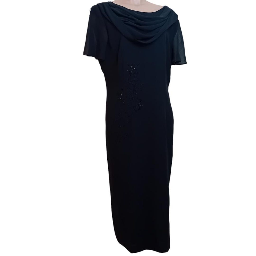 Vintage VTG 90's 1990s Women's Plus Size Talbots Black Evening Dress ...