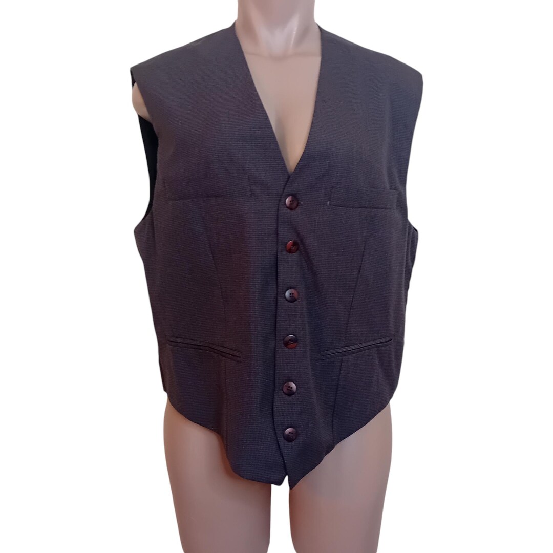 Vintage Retro Men's Formal Imperial Vest Faux Wool Fancy Special ...