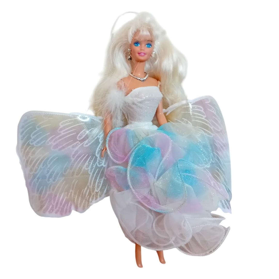 1996 90s Vintage Mattel Angel Princess Barbie Fairy Fashion Doll Wings ...