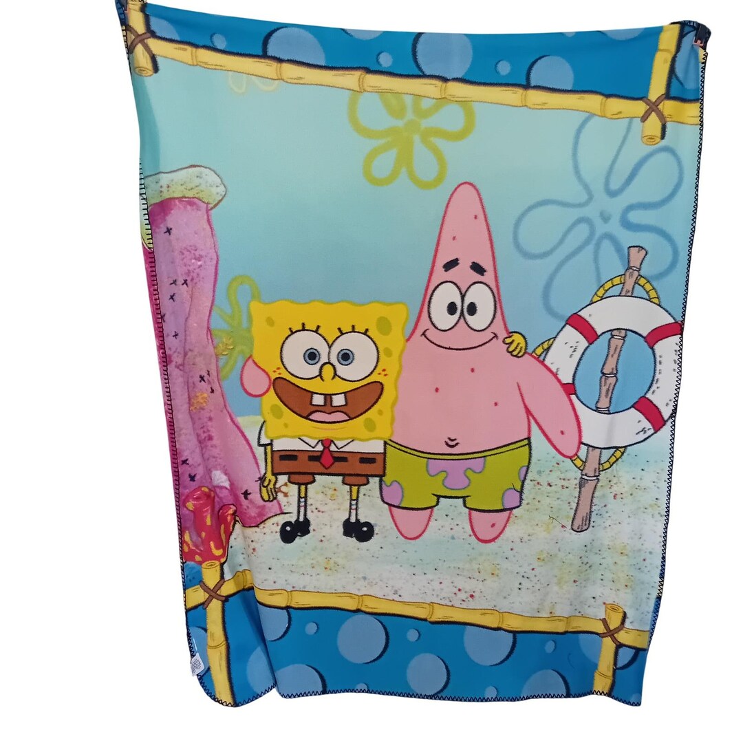 2004 Vintage Y2K Spongebob Squarepants Patrick Fleece Throw Blanket ...