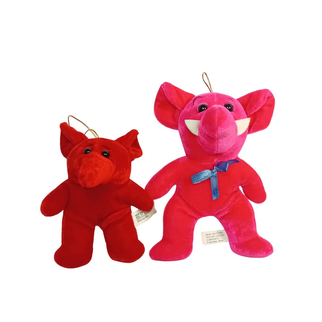 Lot X2 Vintage 90s Y2k Ganz Plush Elephant Carnival Plushie Stuffed ...