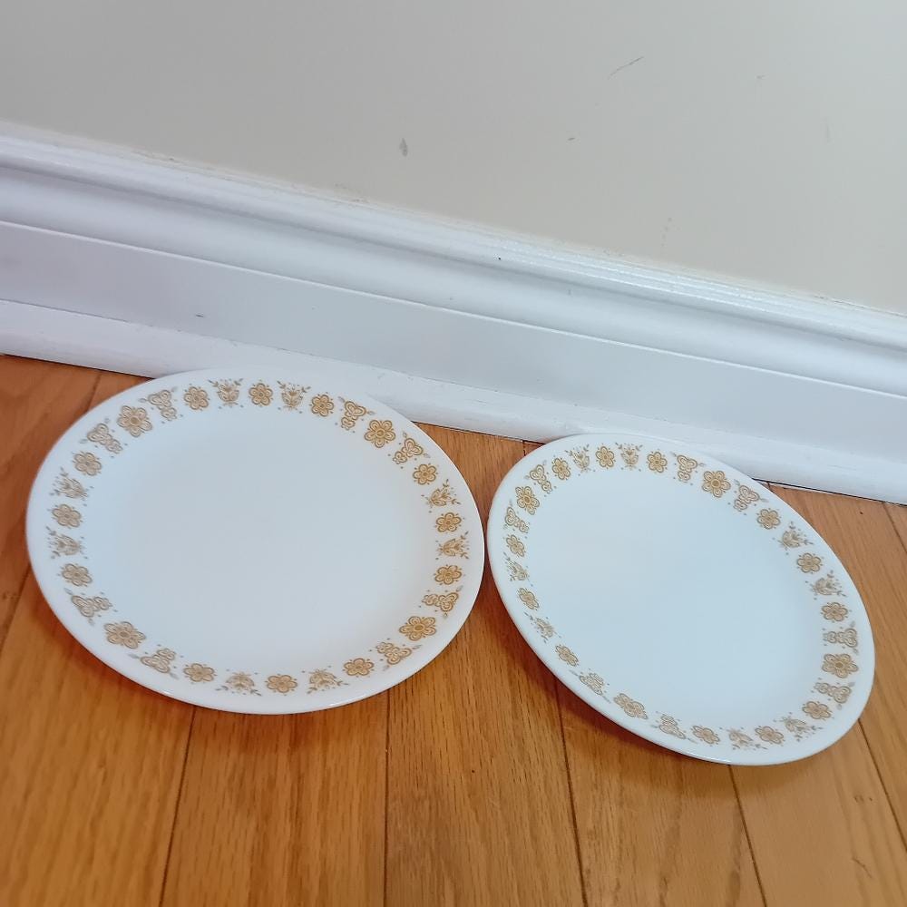 Lot of 2 1970s 70s VTG Vintage Corelle Corningware Gold Butterfly Bread ...