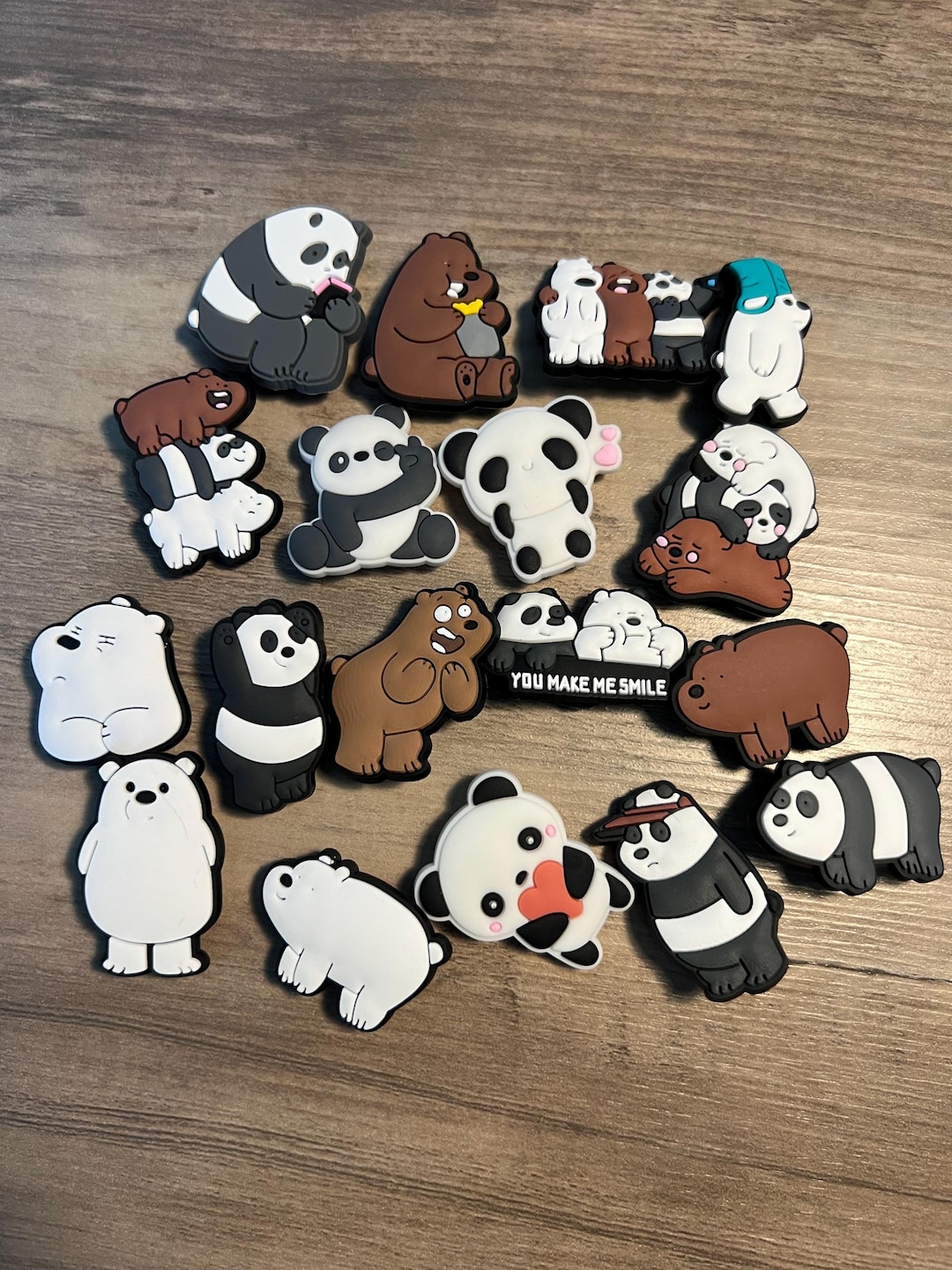 Cute Panda Bear, Cartoon Bear Crocs Jibbitz Charms Adorable Bear-themed ...