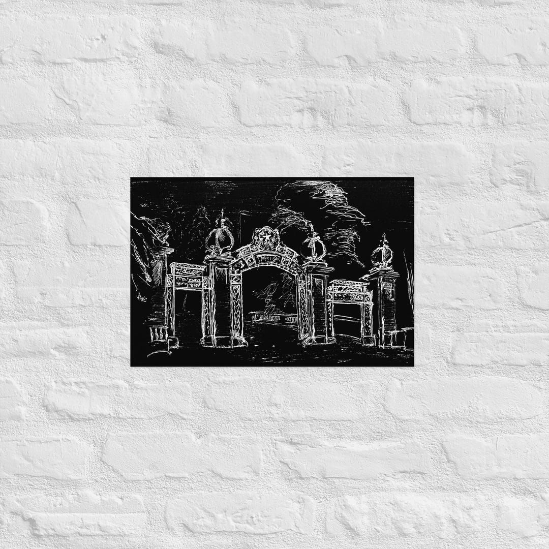 Sather Gate Sketch Print: UC Berkeley Black and White Art - Etsy