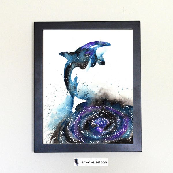 Cosmic Manta Ray Art Print, Watercolor 8x10 - Etsy