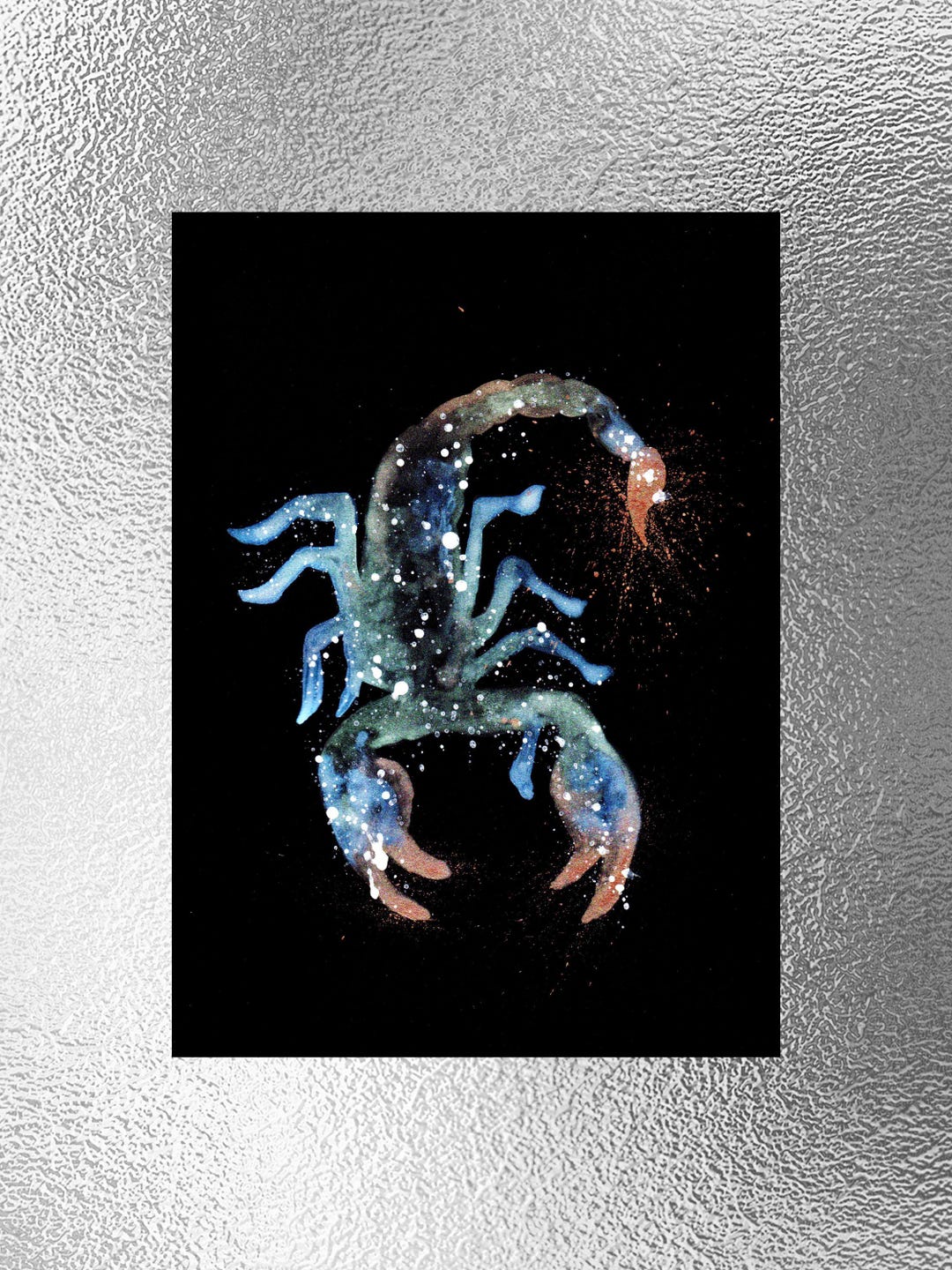 ORIGINAL Cosmic Scorpion Metallic Watercolor Painting 9X12 - Etsy