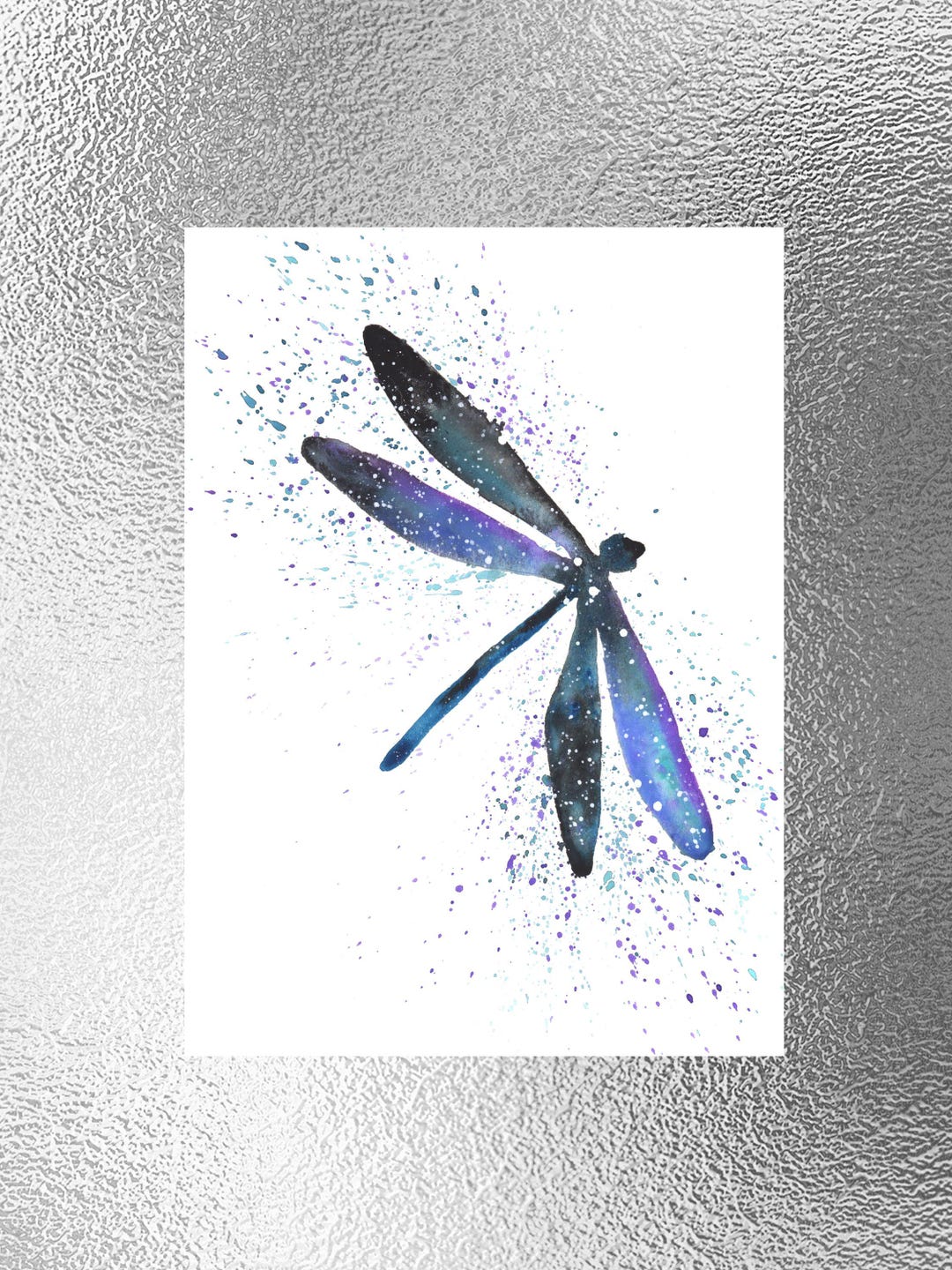 ORIGINAL Cosmic Dragonfly Watercolor Painting 9X12 - Etsy