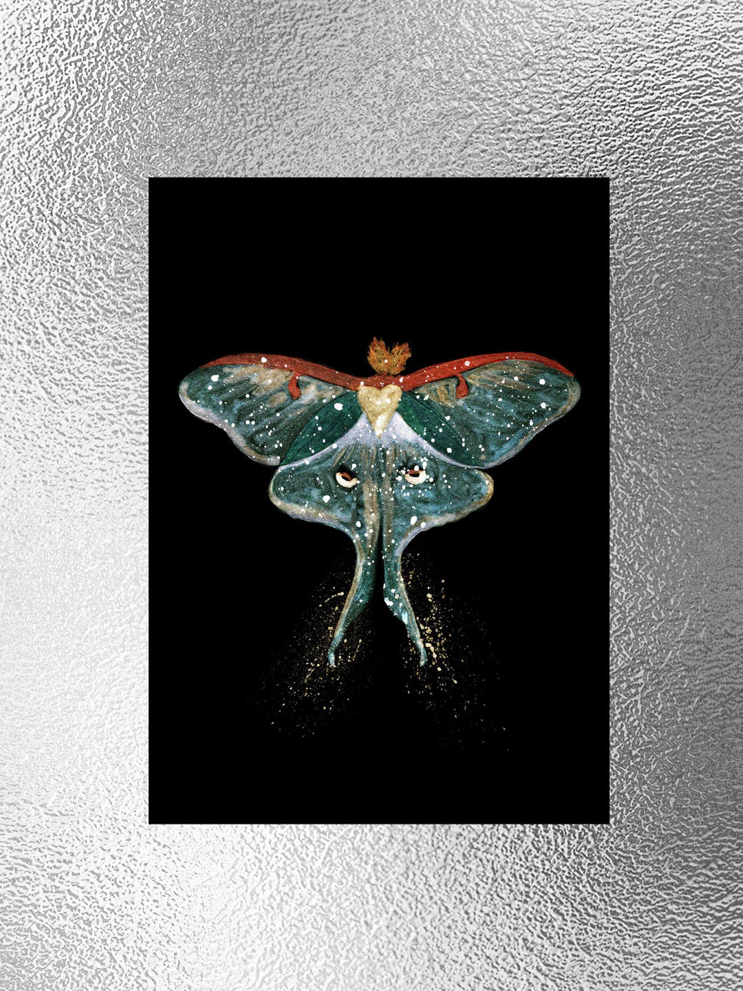 ORIGINAL Cosmic Luna Moth 2 Metallic Watercolor Painting 9X12 - Etsy