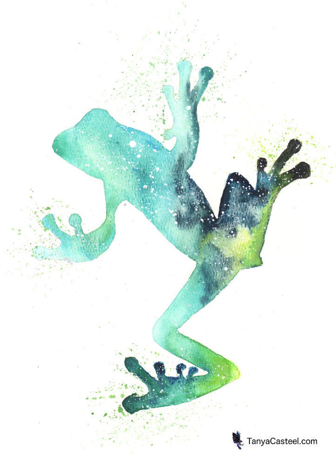 Cosmic Frog Art Print Watercolor 8x10 | Etsy