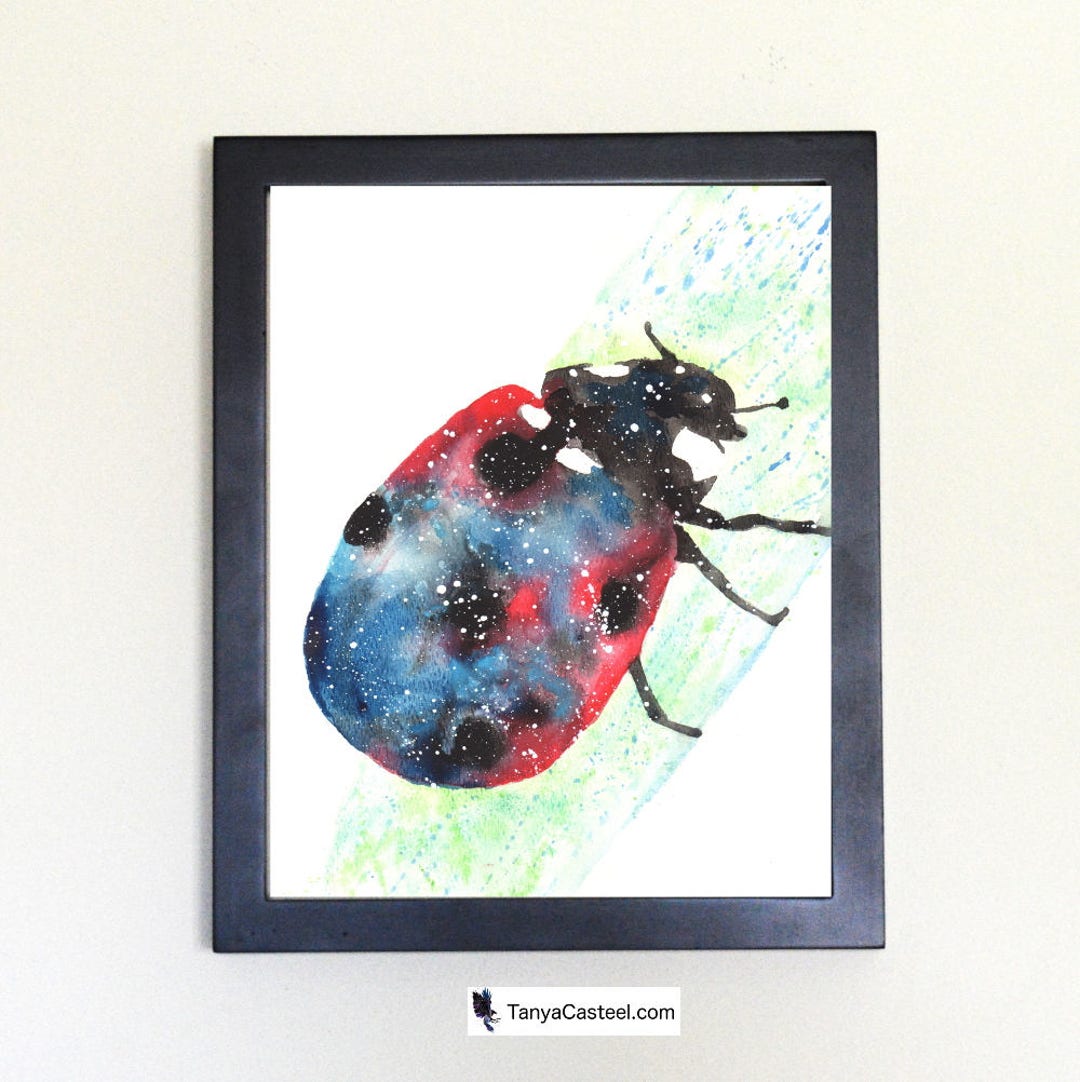 Cosmic Ladybug Art Print Watercolor 8x10 - Etsy