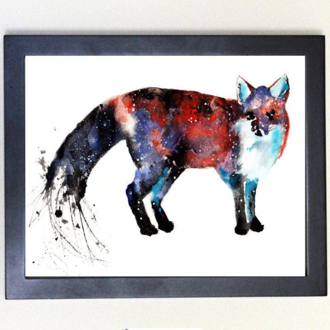 Cosmic Fox Art Print, Watercolor 8x10 - Etsy