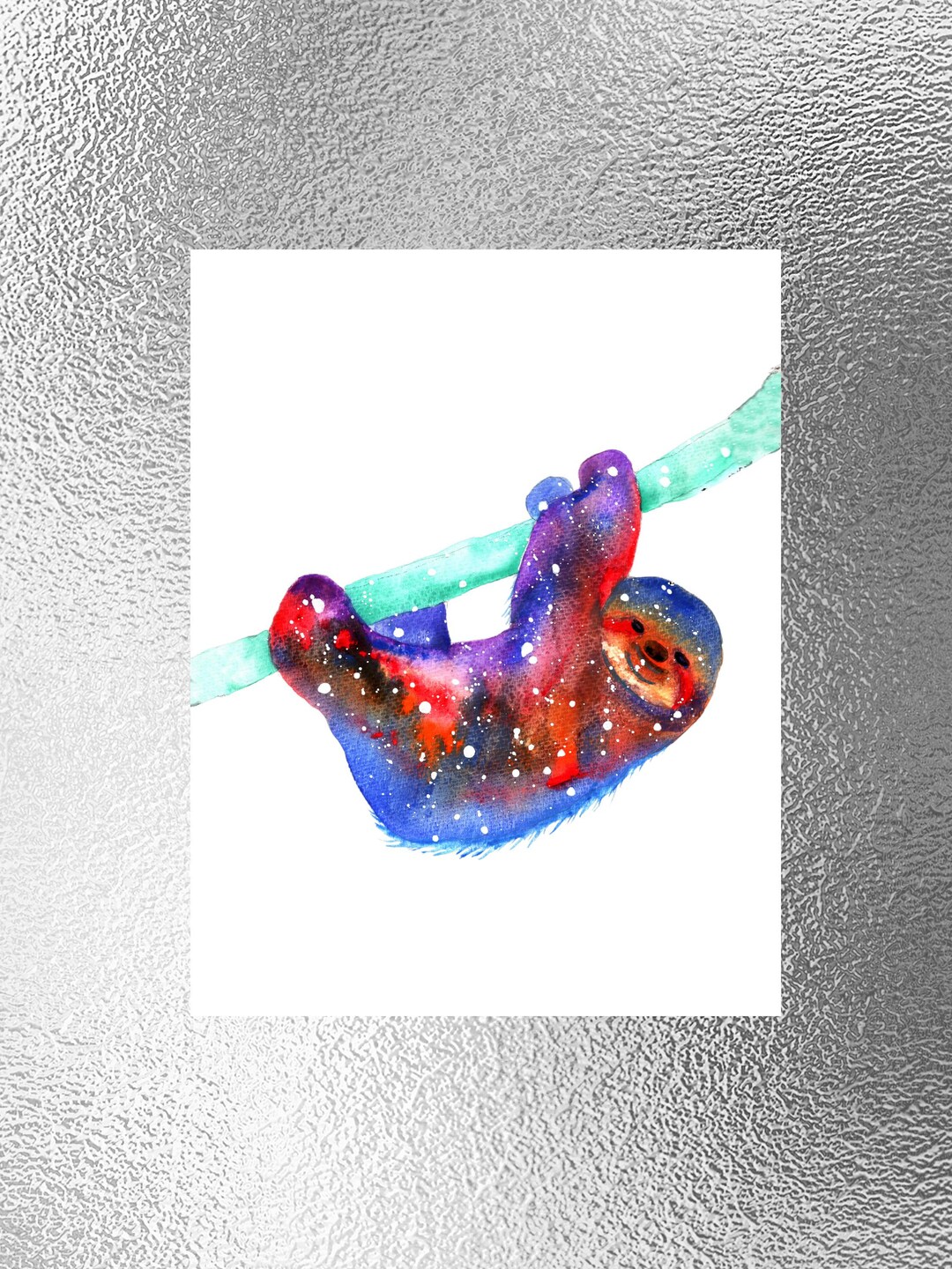 ORIGINAL Cosmic Sloth Watercolor Painting 9X12 - Etsy