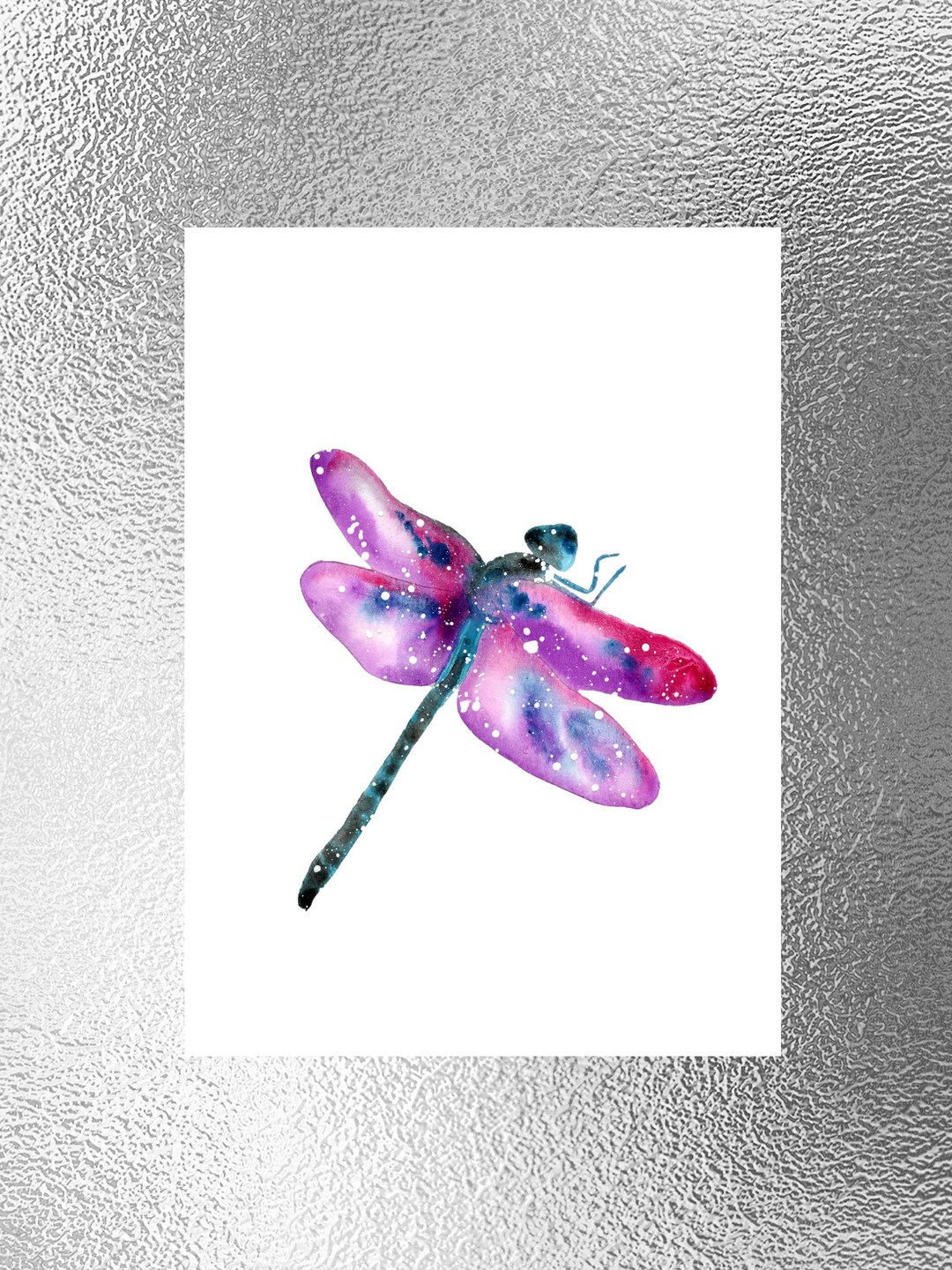 ORIGINAL Cosmic Dragonfly 2 Watercolor Painting 9X12 - Etsy