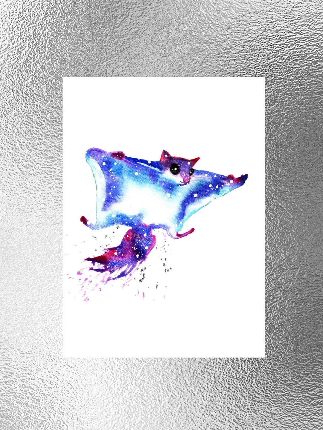 ORIGINAL Cosmic Sugar Glider Watercolor Painting 9X12 - Etsy