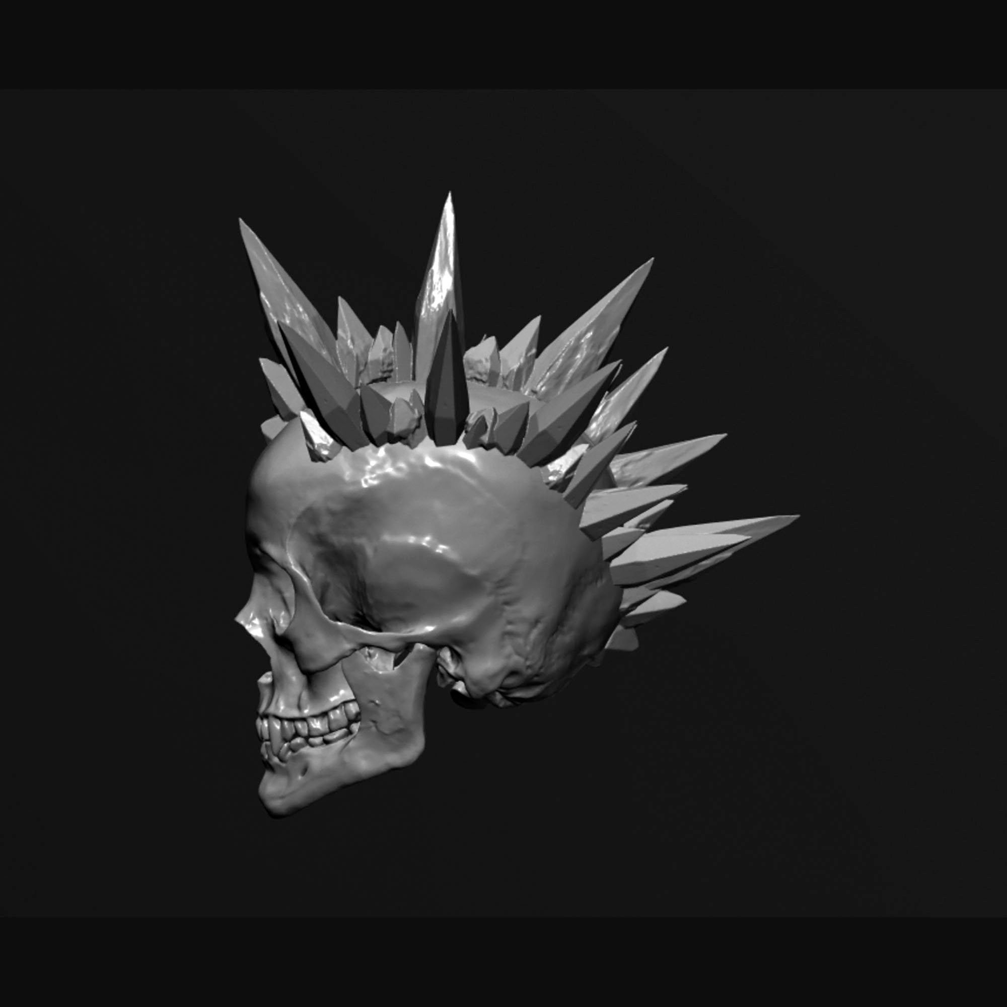 Triple Mohawk Skull STL Digital File for 3D Printing - Etsy
