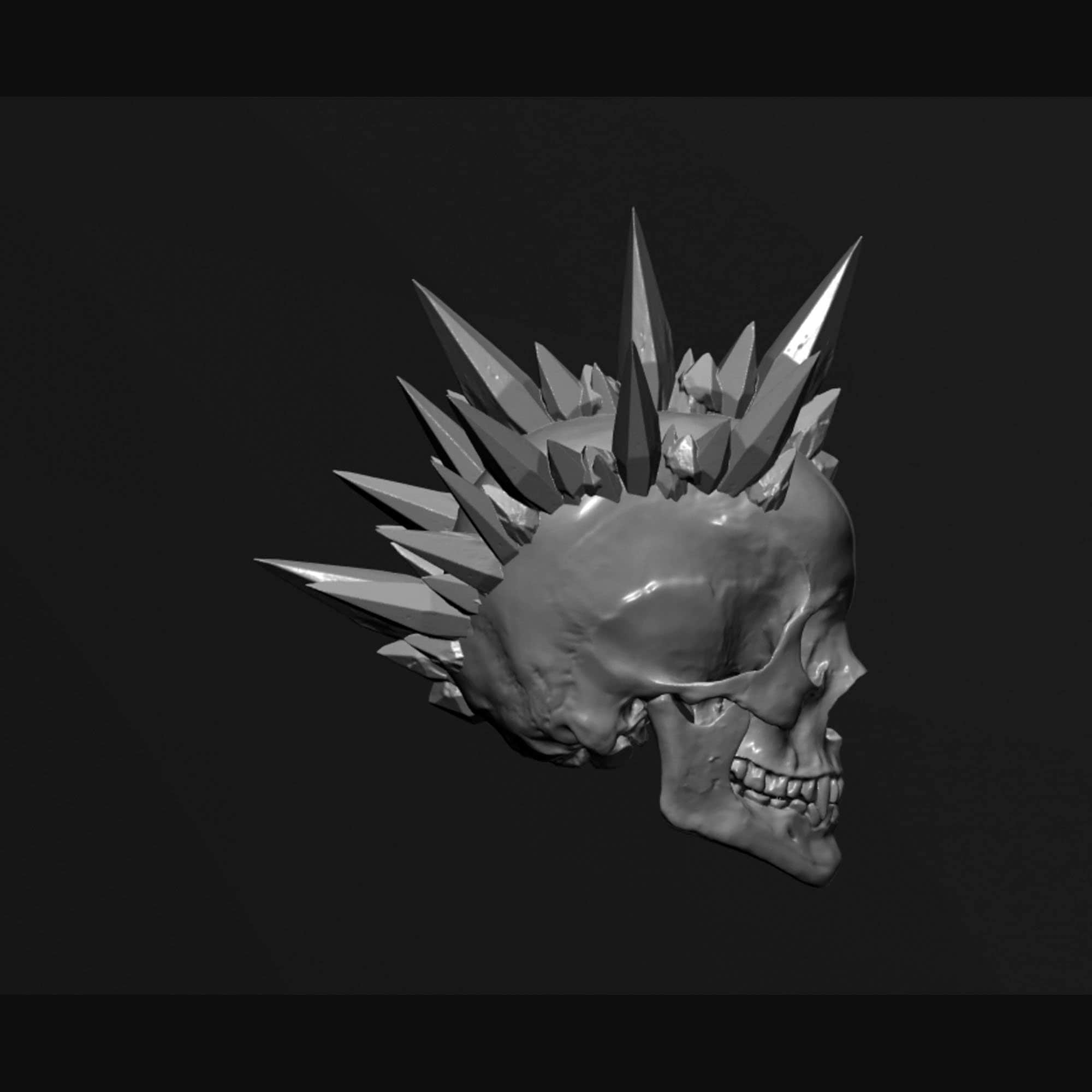 Triple Mohawk Skull STL Digital File for 3D Printing - Etsy