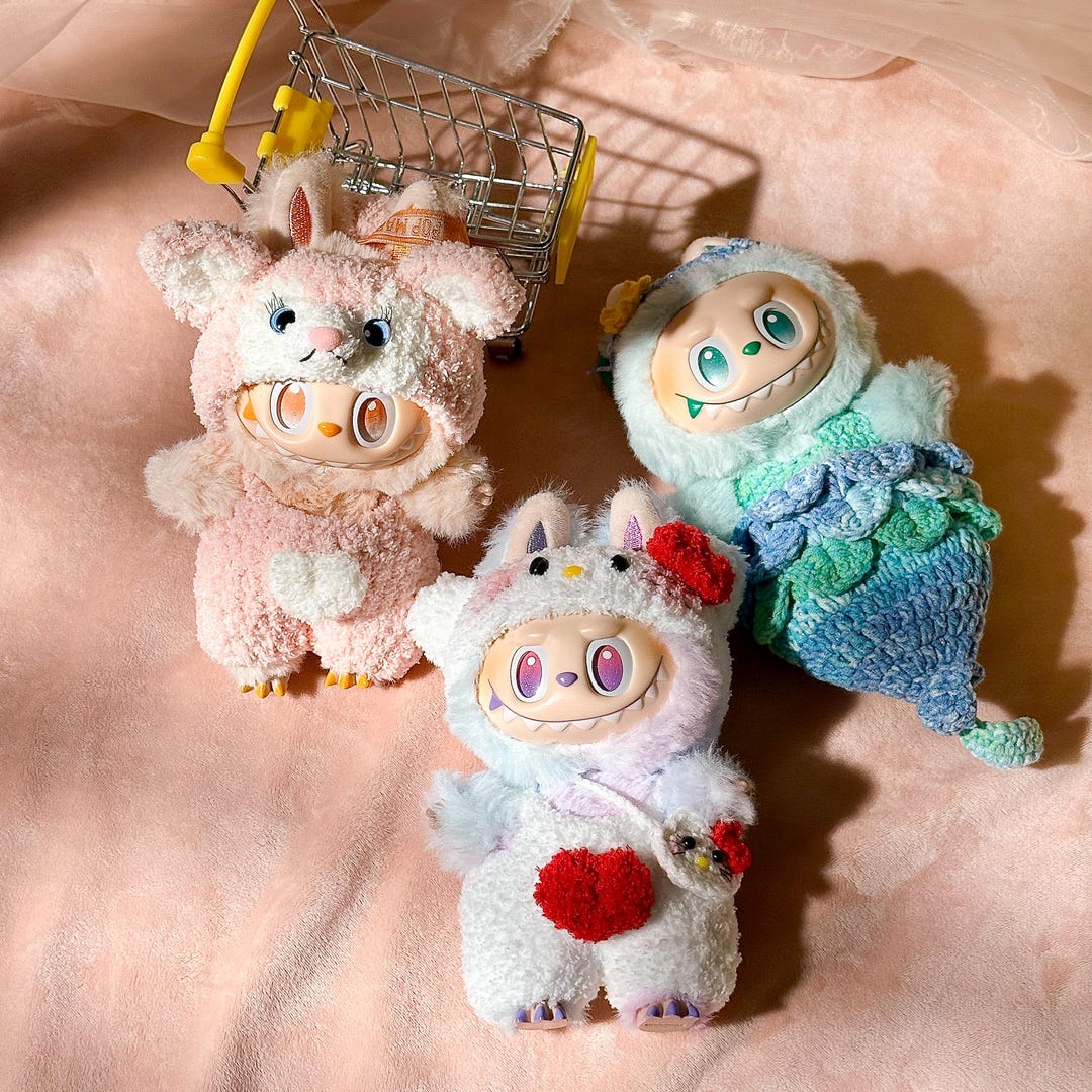 Labubu Doll Outfits Cat Mermaid Pom Pom Mart Clothes Bow Accessories ...