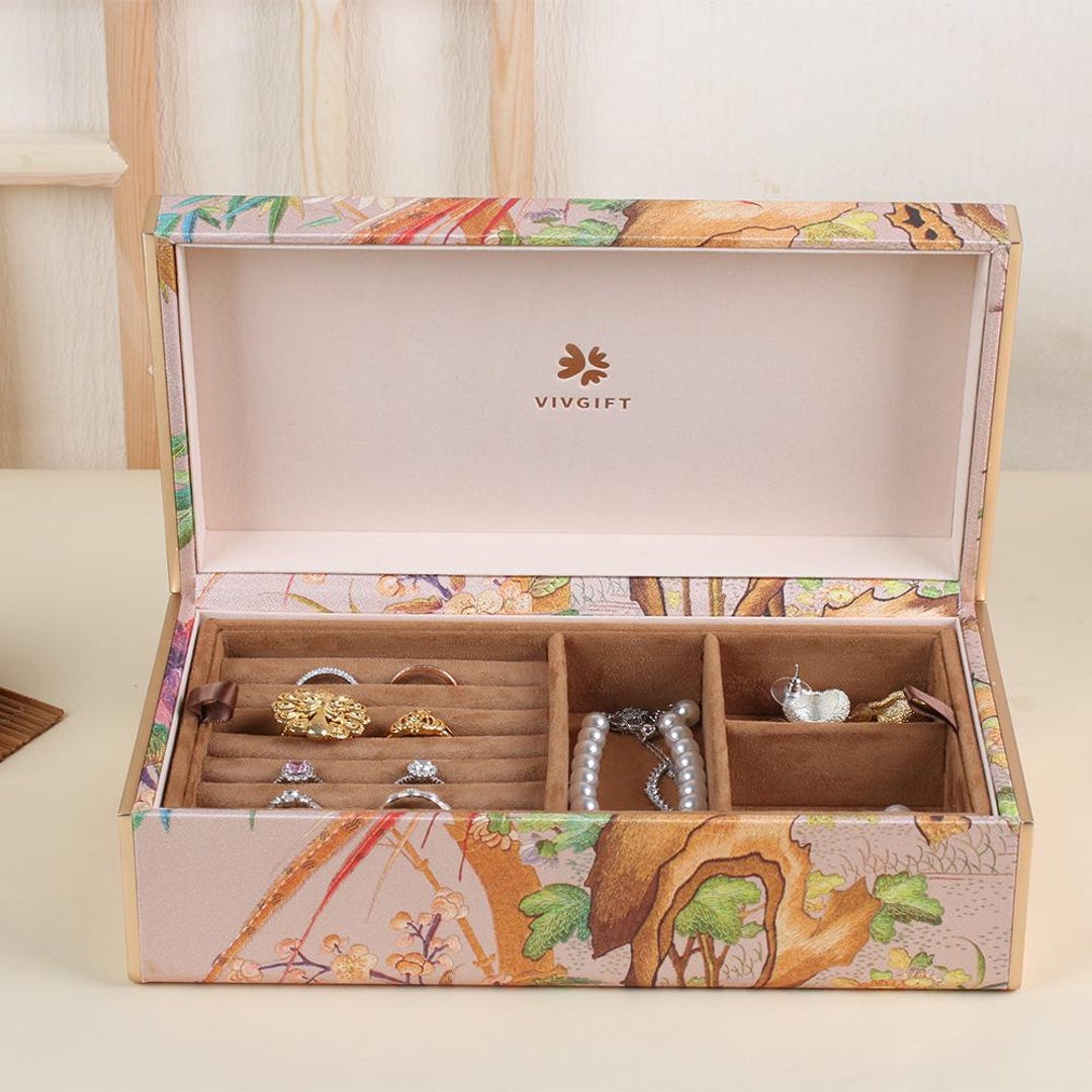 Personalized Jewelry Box-exquisite Lark and Floral Design, Wooden Gift ...