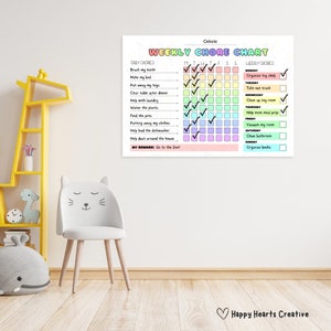 Editable Chore Chart for Kids | Printable Daily Weekly Responsibility ...