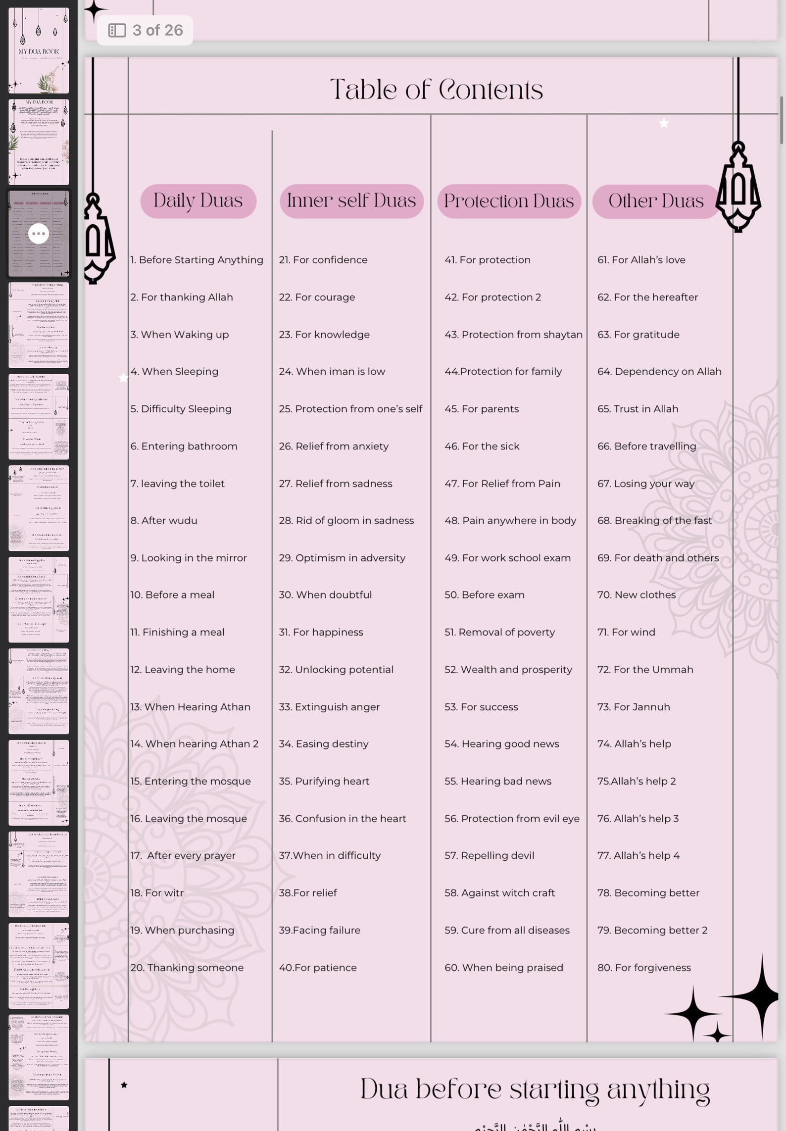 Pink Dua Book - Islamic Supplication Book | Daily Duas for Muslims ...