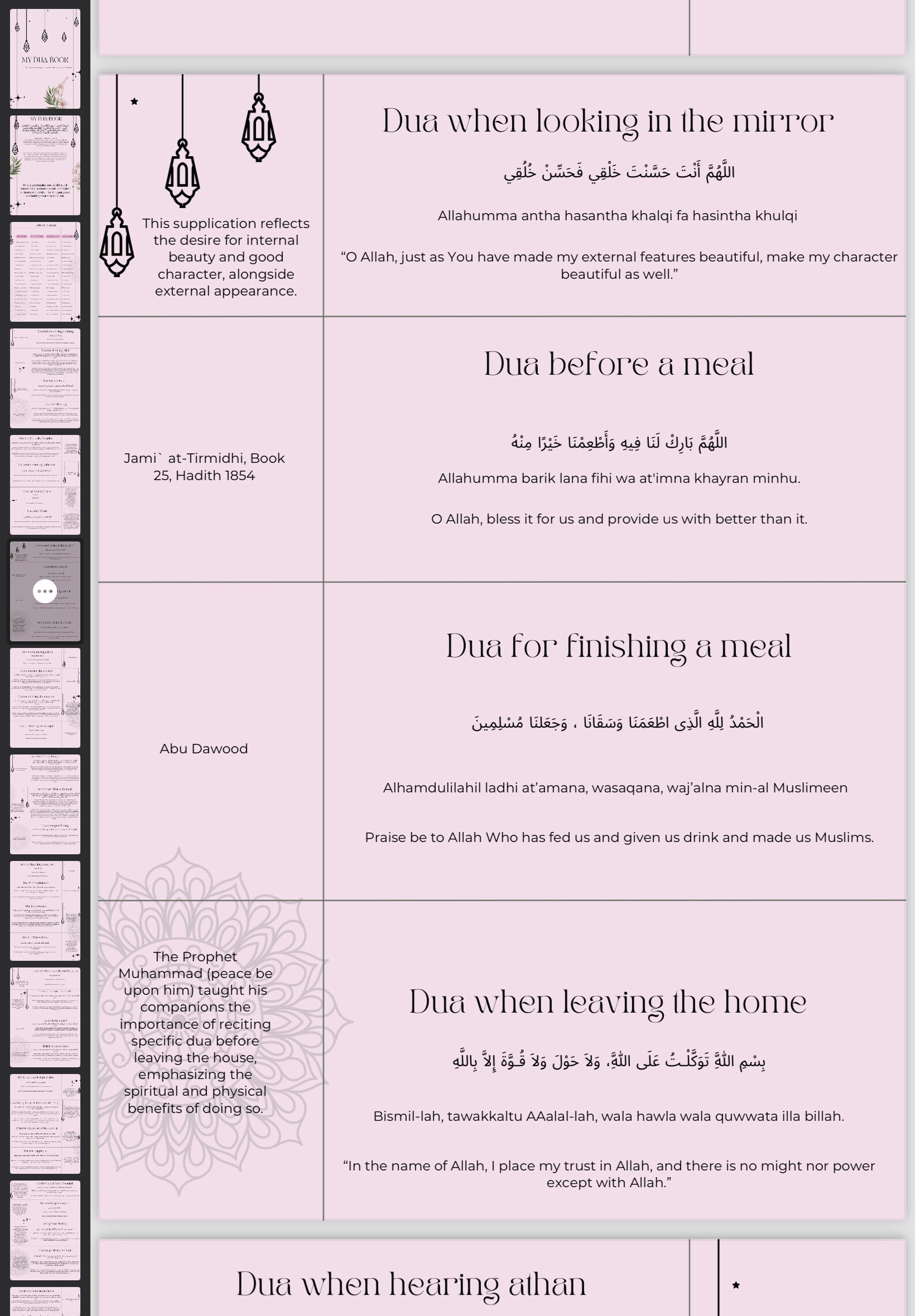 Pink Dua Book - Islamic Supplication Book | Daily Duas for Muslims ...