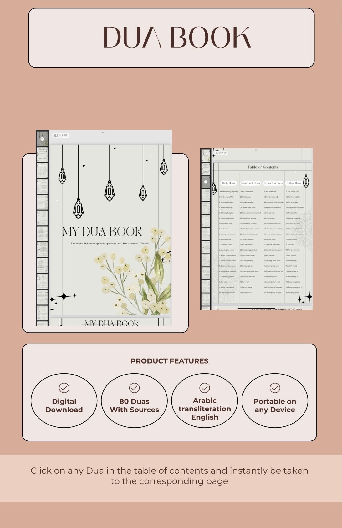 Beige Dua Book - Islamic Supplication Book | Comprehensive Daily Duas ...