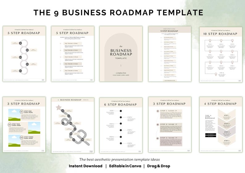 9 Editable Roadmap Canva Templates for Digital Creator, Project ...