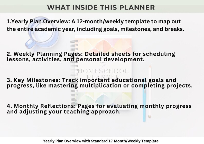 127-page Homeschool Planner Printable: Teacher & Home School Planning ...