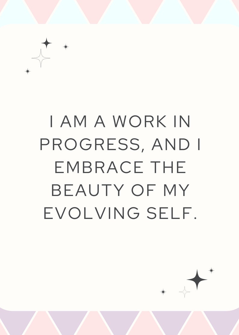 30 Editable Self Reflection Affirmation Cards, Printable Vision Board ...