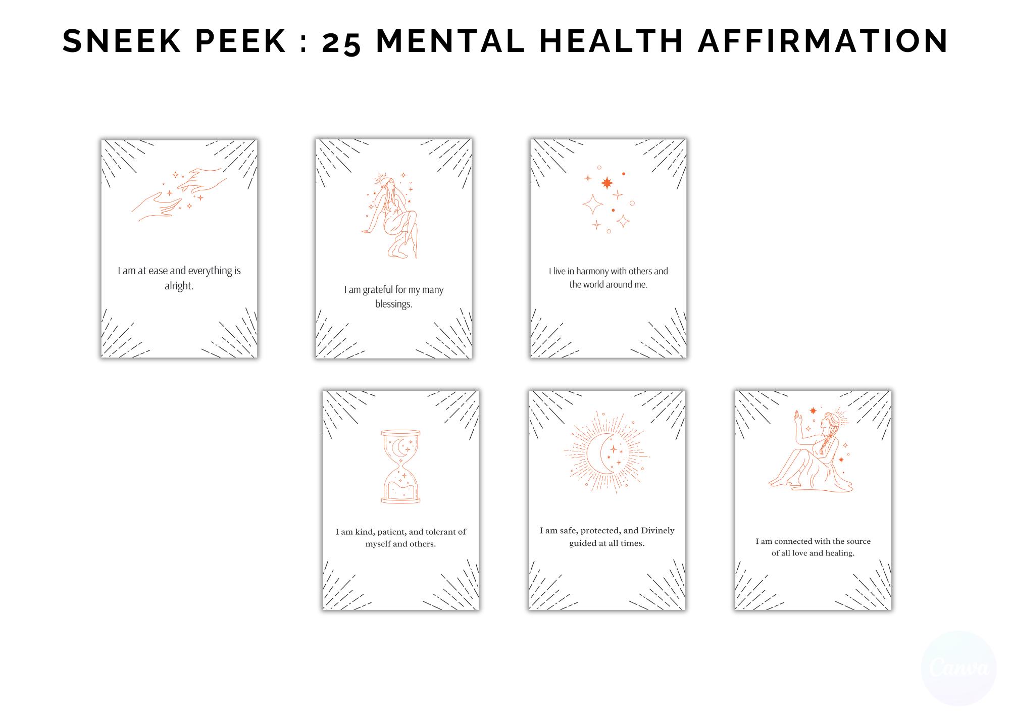 25 Affirmation Cards Printable & Editable , Affirmation Cards Digital ...