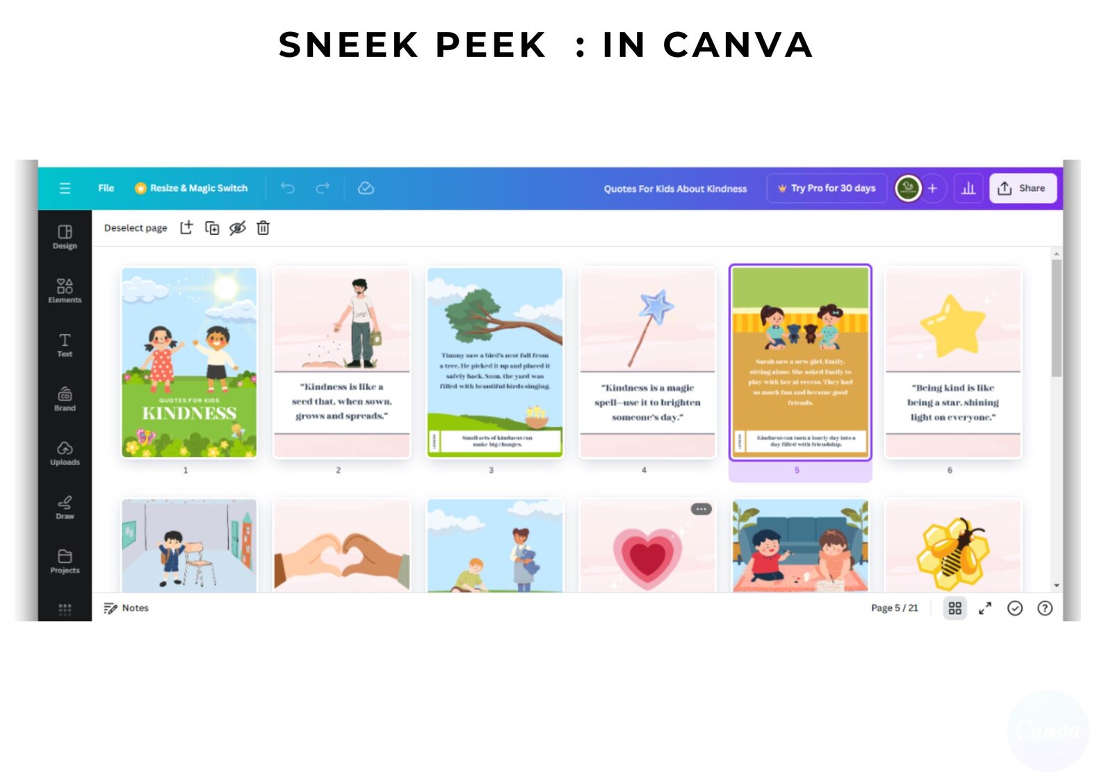 20 Printable Kindness Quotes for Kids-editable Canva Art for Teachers ...